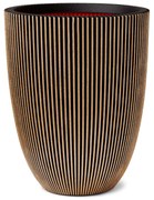 Capi Nature Groove NL Vase Elegant Low Black Gold Ø 34 cm / V 46 cm