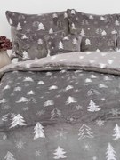 MK Lůžkoviny Mikroplyšové povlečení Exclusive - Stromečky šedá 140 × 200 cm, 70 x 90 cm