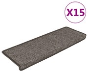 Samolepící nášlapy na schody sisal 15ks 65x21x4cm šedé a béžové 326884