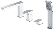 OMNIRES Parma - Baterie na okraj vany, 4-otvorová instalace, bílá/chrom PM7432CRB