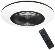 LED Stmívatelné stropní svítidlo s ventilátorem ARIA LED/38W/230V černá/bílá +DO