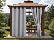 Zahradní závěs GARDIO EASY voděodolný 150x220 cm, šedý Zavěšení: Kovové kroužky