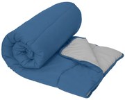 Celoroční prošívaná přikrývka 140x200 cm z dutého vlákna, modrá