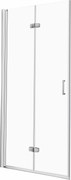 Novoterm Zalamovací otočné sprchové dveře NV-Style DR CHR 80, chrom/transparent - bez vaničky