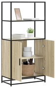 Skříň highboard dub sonoma 68x35x139 cm kompozitní dřevo a kov
