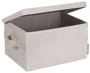 Béžový látkový úložný box s víkem 35x19x26 cm Soft Storage – Bigso Box of Sweden