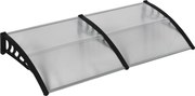 Outsunny stříška na vchodové dveře 200 x 96 x 27 cm stříška s UV ochranou, ochrana proti dešti ochrana proti slunci pro venkovní použití hliníková če…