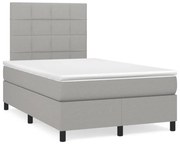 Box spring postel s matrací světle šedá 120x190 cm textil