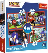TREFL PUZZLE 4v1 Ježek Sonic Dobrodružná jízda 29x21cm 207 dílků skládačka tr34625