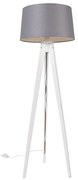 Moderní stojan bílý s plátěným stínítkem tmavě šedá 45 cm - Tripod Classic