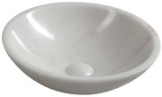Sapho Blok - Umyvadlo na desku, průměr 40 cm, bez otvoru pro baterii, bílý mramor 2401-34