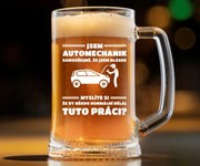Dekorant Pivní půllitr pro automechanika JSEM BLÁZEN