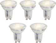 Sada 5 stmívatelných LED žárovek GU10 50 3,9 W 450 lm 3000 K Longlife