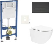 Závěsný WC set Geberit do lehkých stěn / předstěnová + WC SAT SIKOGESTOR67D50BL