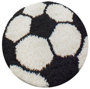 Ayyildiz, Dětský kusový koberec Fun 6001 black, 100x100 (průměr) kruh, šedá, dětský pokoj