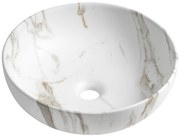 Sapho Sapho, RONDANE keramické umyvadlo na desku průměr 41cm, bianco carrara, AR435BC