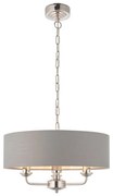 Endon 94377 - Lustr na řetězu HIGHCLERE 3xE14/40W/230V šedá/lesklý chrom 94377