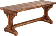 Outsunny 2místná odolná lavička ze smrku s X-nožkami, pálená — 114 × 40 × 46 cm, nosnost 240 kg | Aosom