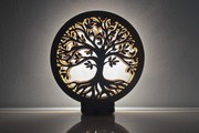 Li-Go "Strom života" lampa s dvojstěným prořezem 20x22 cm provedení povrchu: ořech