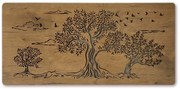 Li-Go "Tři olivy" světelný obraz s baterií 110x50cm varianta ovládání: manuál/pohybové čidlo, provedení povrchu: bříza