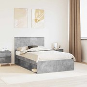 Rám postele s čelo Beton 120 x 190 cm Masivní borové dřevo 3409375