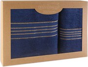 BAVLNĚNÉ RUČNÍKY TIWANO SADA 1 KS 50X90 CM, 1 KS 70X140 CM TMAVĚMODRÁ