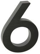 Domovní číslo "6", RN.100LV, broušené, černá