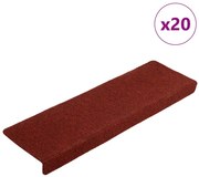 Schodové rohože samolepicí 20 ks 65 x 21 x 4 cm bordó červená s obdélníkovým okrajem 3365719