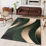 Moderní koberec Tap - vlnky 5 - krémový/zelený Rozměr koberce: 160x220 cm