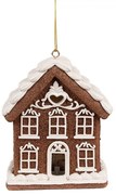Závěsná svítící ozdoba perníková chaloupka Gingerbread House - 9*6*10/21 cm