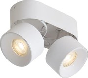 Moderní přisazené bodové svítidlo bílé GU10 50mm se 2 naklápěcími světly - Echo