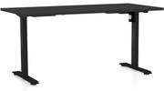 Výškově nastavitelný stůl OfficeTech A, 160 x 80 cm, černá podnož, černá
