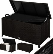 Polyratanový úložný box RICCO, 117 x 53 x 60cm, tmavě hnědá Casaria