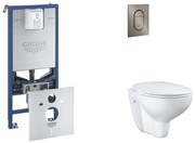 Grohe Rapid SLX - Set předstěnové instalace, klozetu, sedátka SoftClose a tlačítka Arena Cosmopolitan S, kartáčovaný Hard Graphite SANI11BB5103