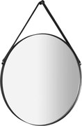 Sapho Orbiter - Zrcadlo se závěsem, průměr 60 cm, matná černá ORT060