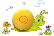 Dětské nástěnné svítidlo Snail, 1x oranžové plastové stínítko, gr