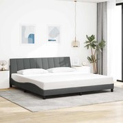 Rám postele bez matrace Hanko tmavě šedý 200 x 200 cm textil 3310413