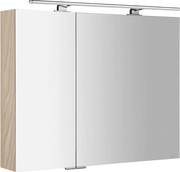 Sapho Mirró - Zrcadlová skříňka s LED osvětlením 90x70x16 cm, 2x dvířka, jilm bardini MC090-0013