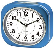 JVD Modrý tichý ručkový budík s osvětlením s plynulým chodem JVD SRP8001.1