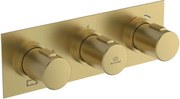 Ideal Standard Ceratherm C100 - Termostatická sprchová baterie pod omítku, pro 3 spotřebiče, s tělesem, kartáčované zlato A7664A2