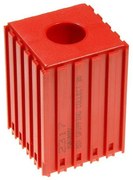 Plastový box pro ukládání kleštin s velkým průměrem 20 mm, modul 5x5, 1 dutina, červená