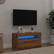 TV stolek s LED dub artisan 75 x 35 x 40 cm kompozitní dřevo