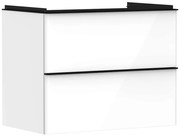 Hansgrohe Xelu Q - Umyvadlová skříňka, 63x78x50 cm, 2 zásuvky, lesklá bílá/matná černá 54027670