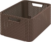 Box úložný Rattan Style2 M, tmavě hnědý, 38,5 x 17 x 29 cm