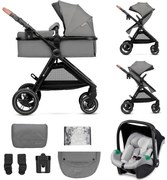 | KINDERKRAFT - Kombinovaný kočárek 3v1 ESME Moonlight grey + autosedačka MINK PRO | KSESME00GRY300N