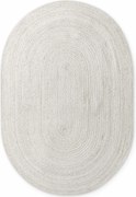 Hanse Home, Kusový koberec Jute Braided 106321 White ovál, 160x230 ovál, bílá, chodba / předsíň