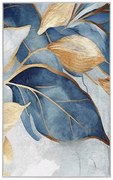 Pratelný koberec v modré a zlaté barvě 80x150 cm Golden Leaves – Mila Home