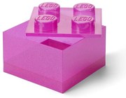 Růžový plastový dětský úložný box 25x25x18 cm – LEGO®