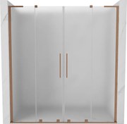Mexen Velar L Duo, posuvné sprchové dveře do otvoru 180 cm, 8mm sklo námraza, měděná matná, 871-180-003-32-65