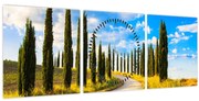 Obraz - Krajina (s hodinami) (90x30 cm)